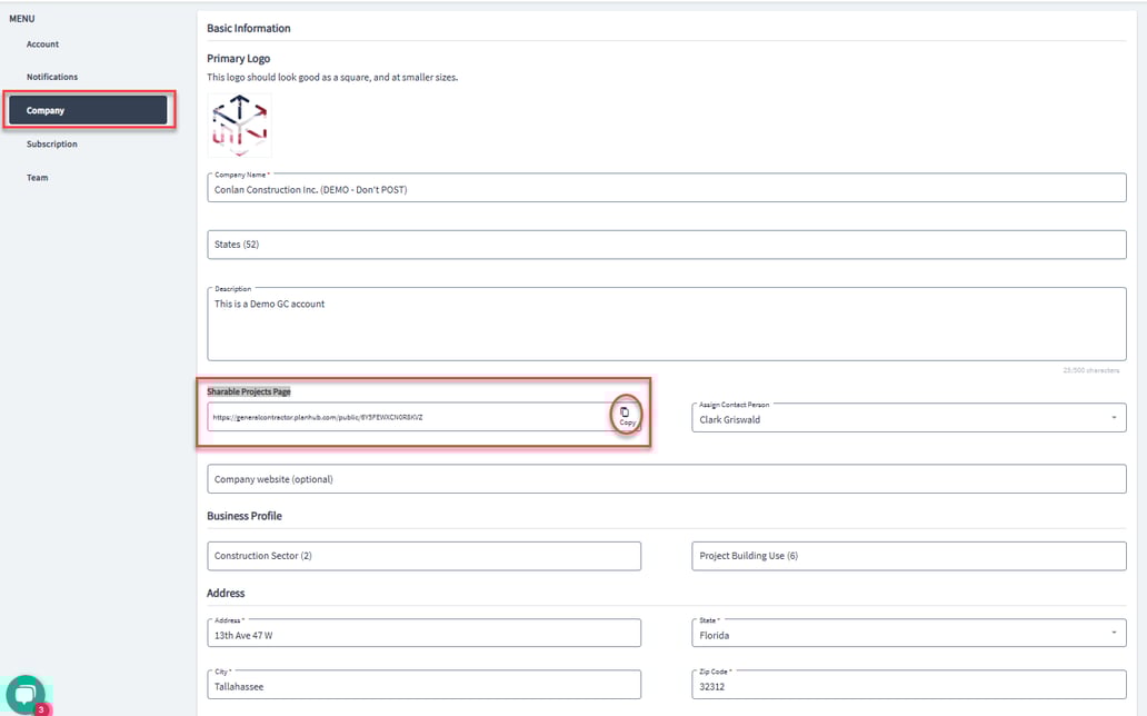 Settings | User and Company Profiles, Settings, Notifications ...